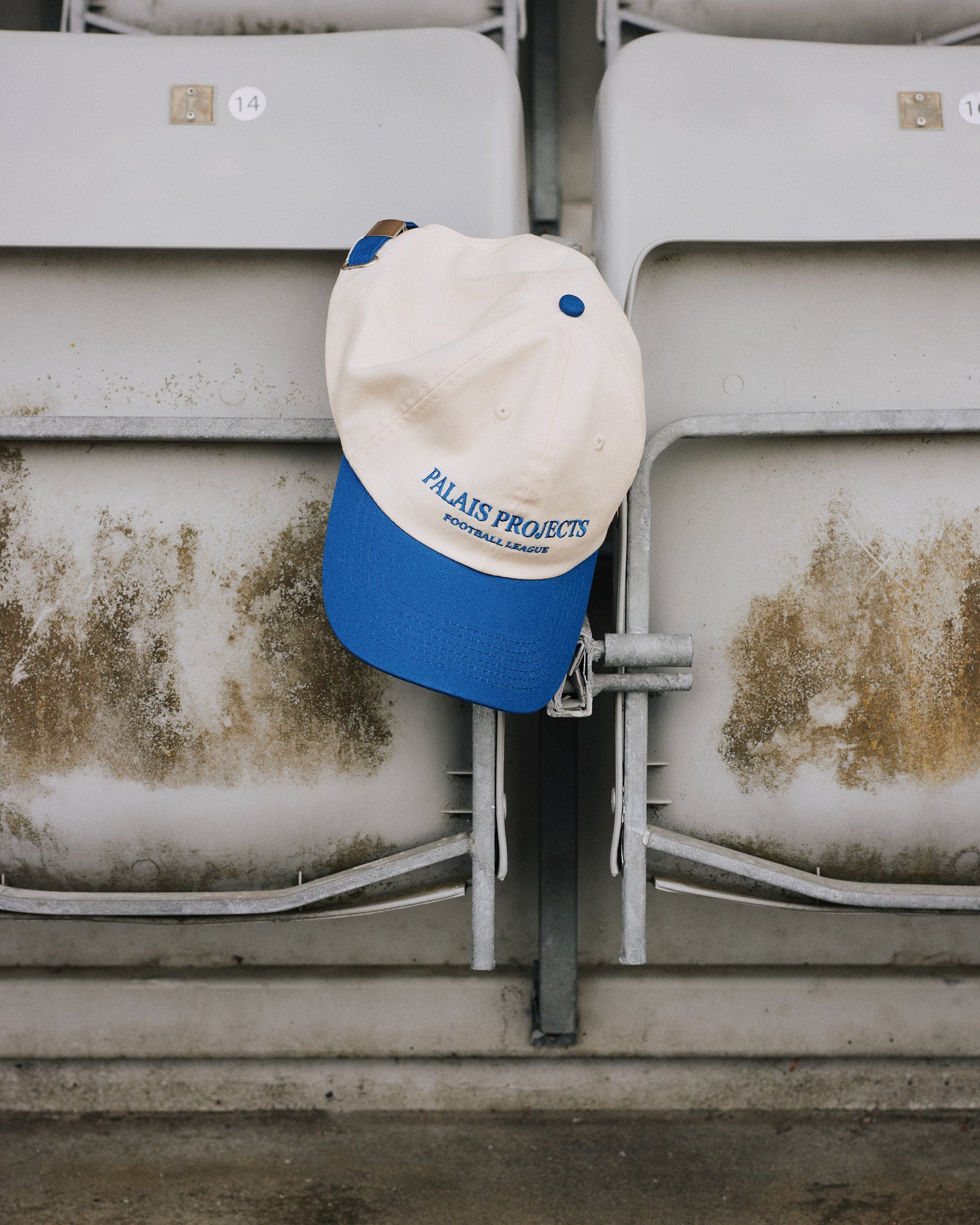 Football League Cap - Cream/Bright Blue – Palais Projects